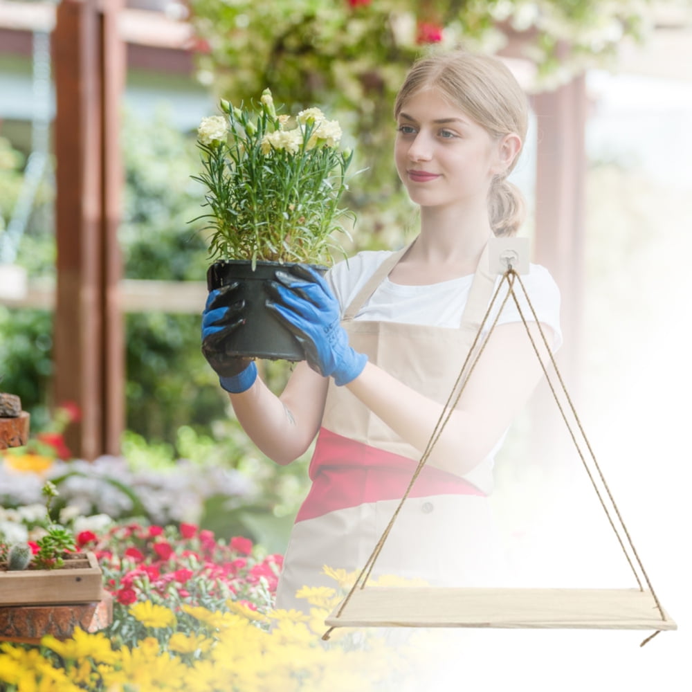 Wooden Rope Swing Storage Rack Wall Decoration Hanging Rope Storage ...