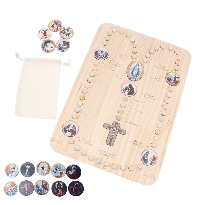 Wooden Rosary Board Prayer Bead Holder - Walmart.com