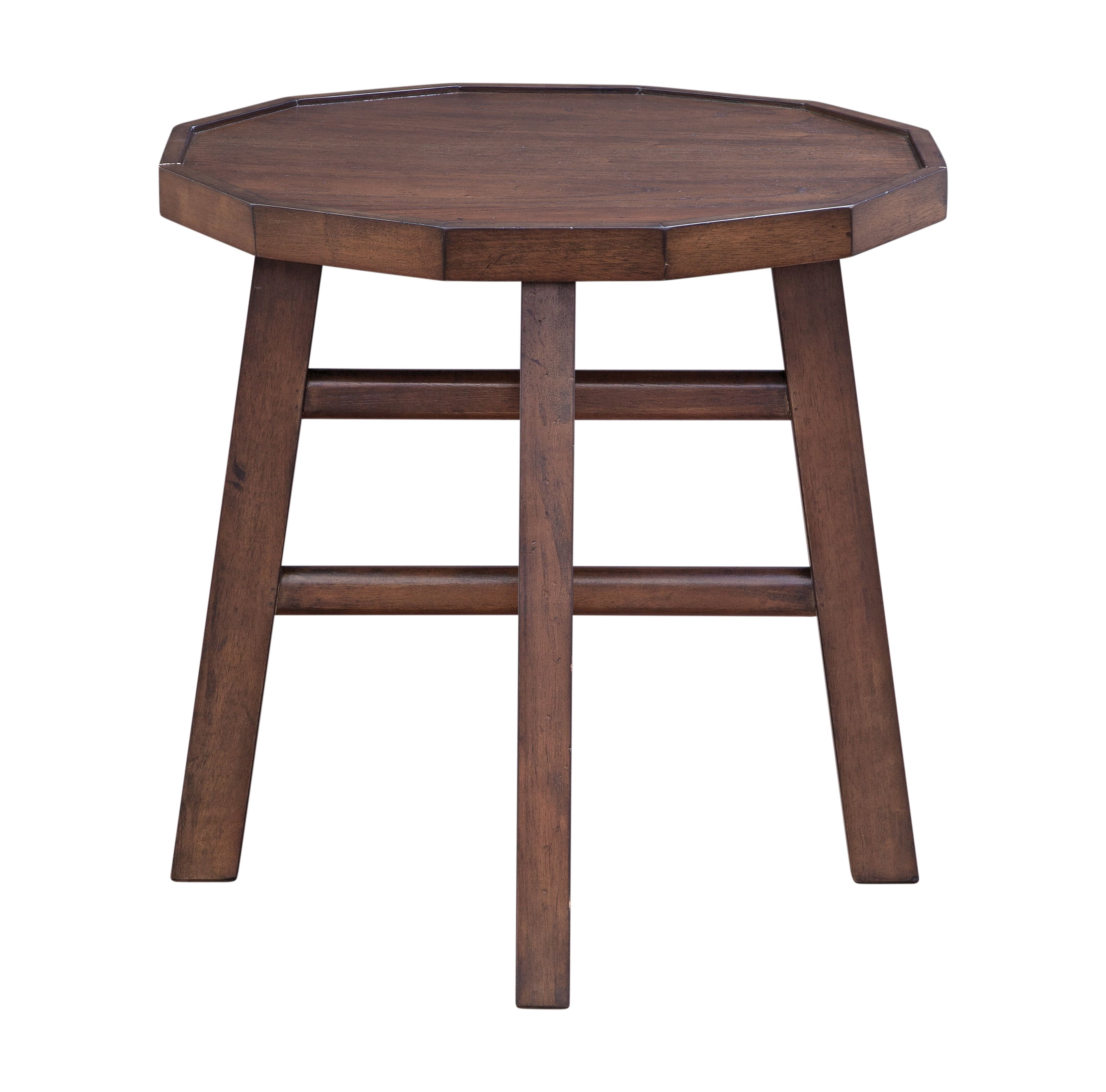 Wooden Round Accent Table with Butler's Tray Style Top, 22 Inch End ...