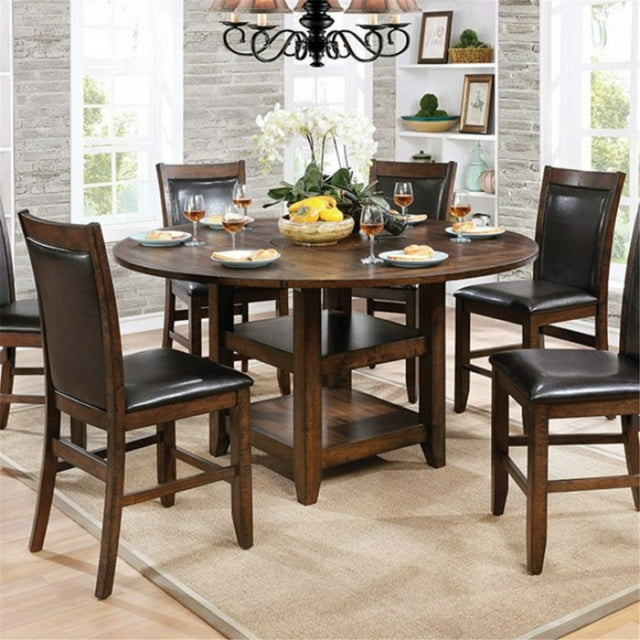 Wooden Round Counter Height Table, Brown - Walmart.com