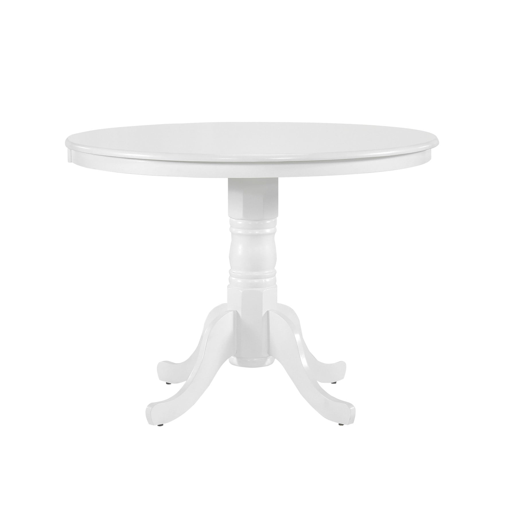 Wooden Round Dining Table / Farmhouse Style, Rubberwood Veneer, White ...