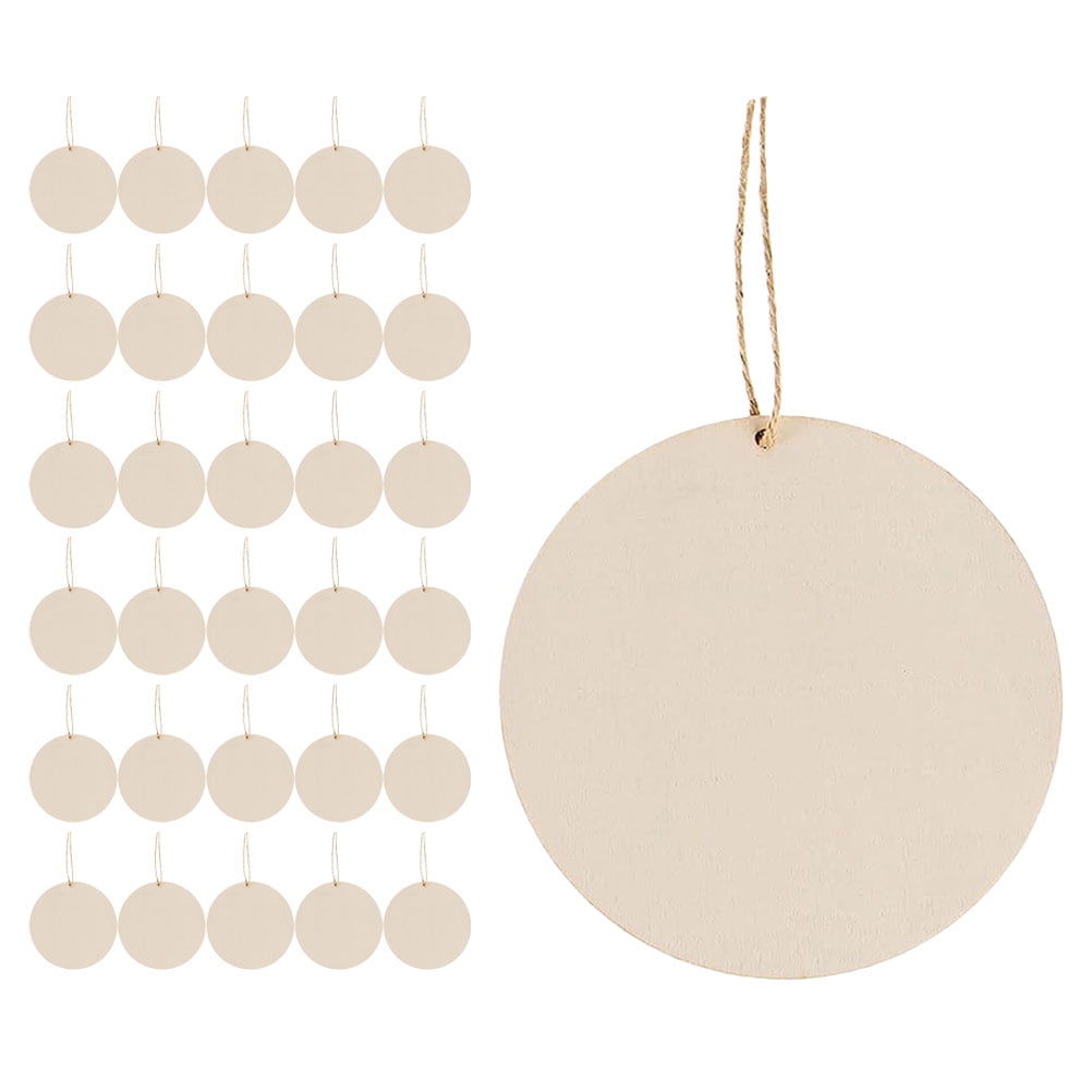 Wooden Round Hole Tag DIY Blank Hang Party Home Decoration Slices ...