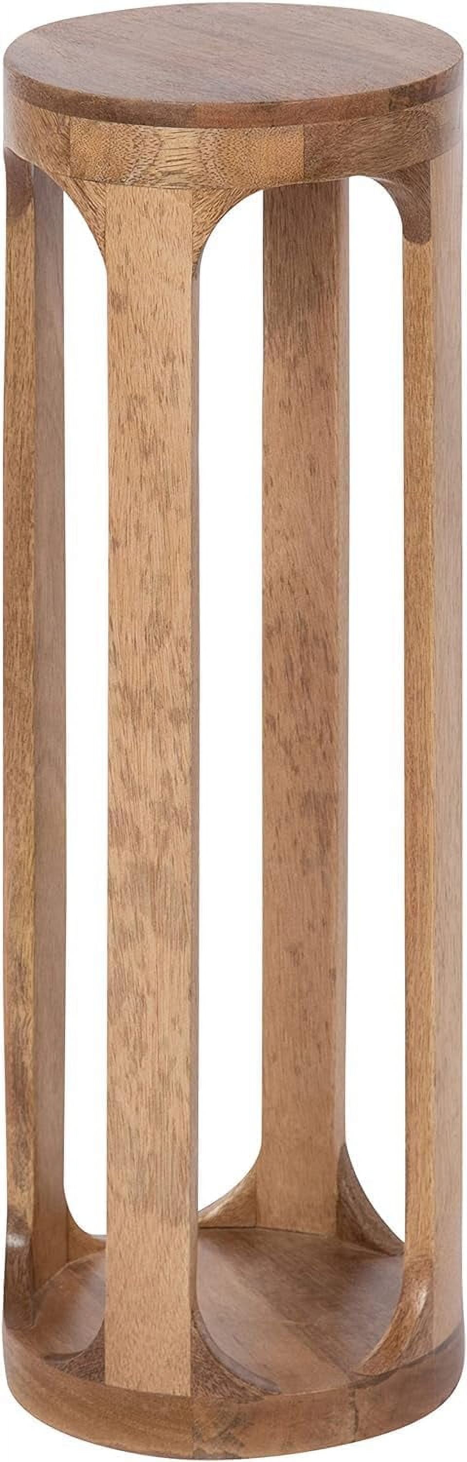 Wooden Round Shaped Drink Table Cup Stand Table for Living Room Bed ...