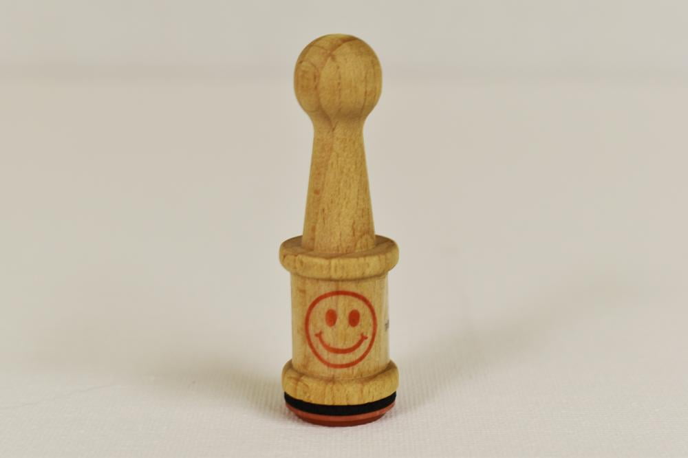 Wooden Rubber Peg Stamp- Smiley Face - Walmart.com