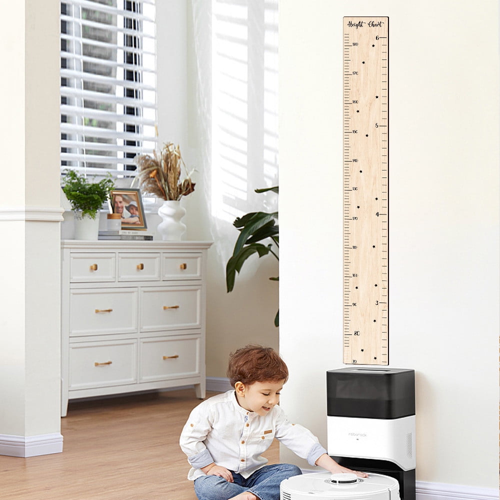 Wooden Ruler Growth Chart for Kids Nursery Wall Decor Boys Girls Height ...