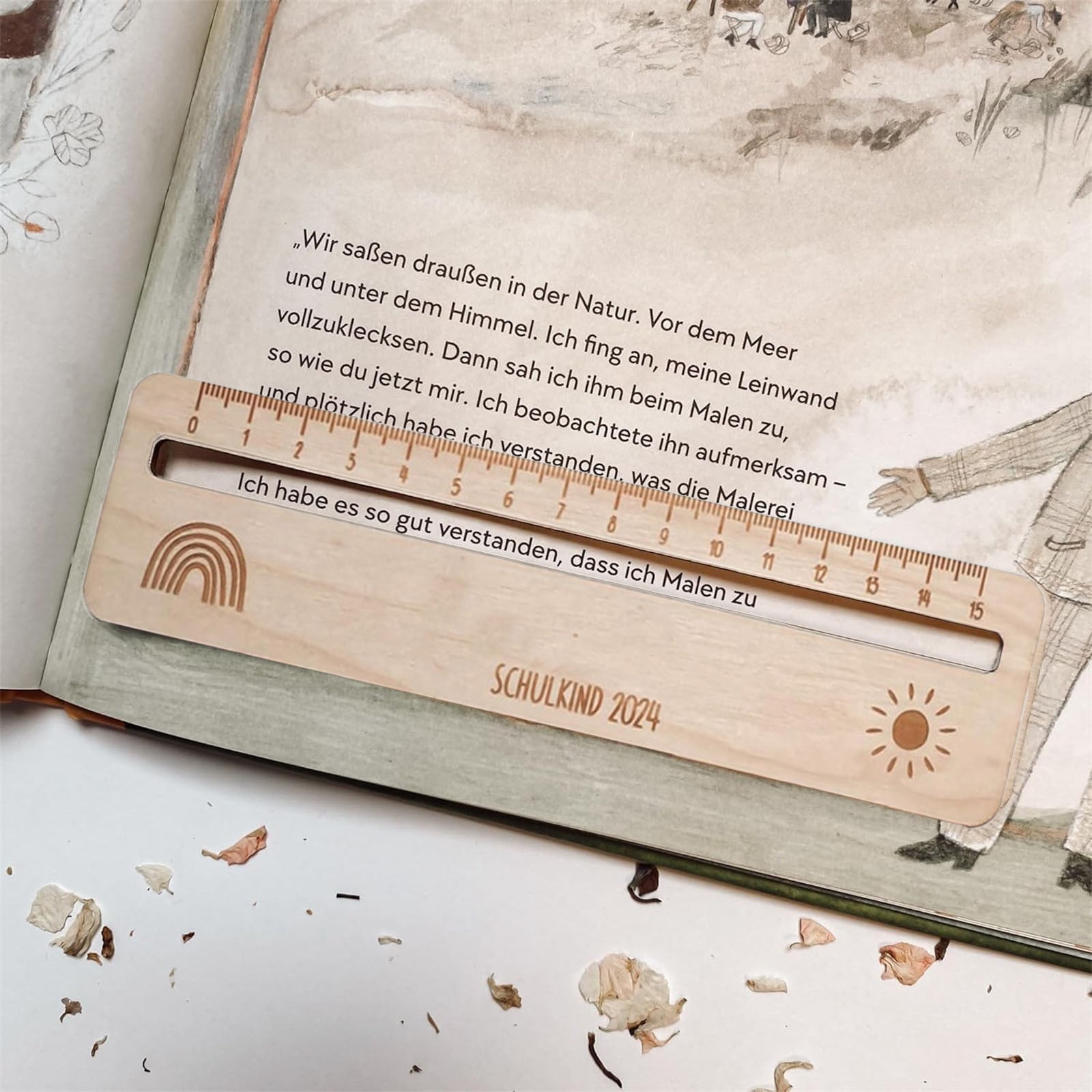 Wooden Ruler for Young Age, Educational Age Ruler, Minors Reading Tools ...