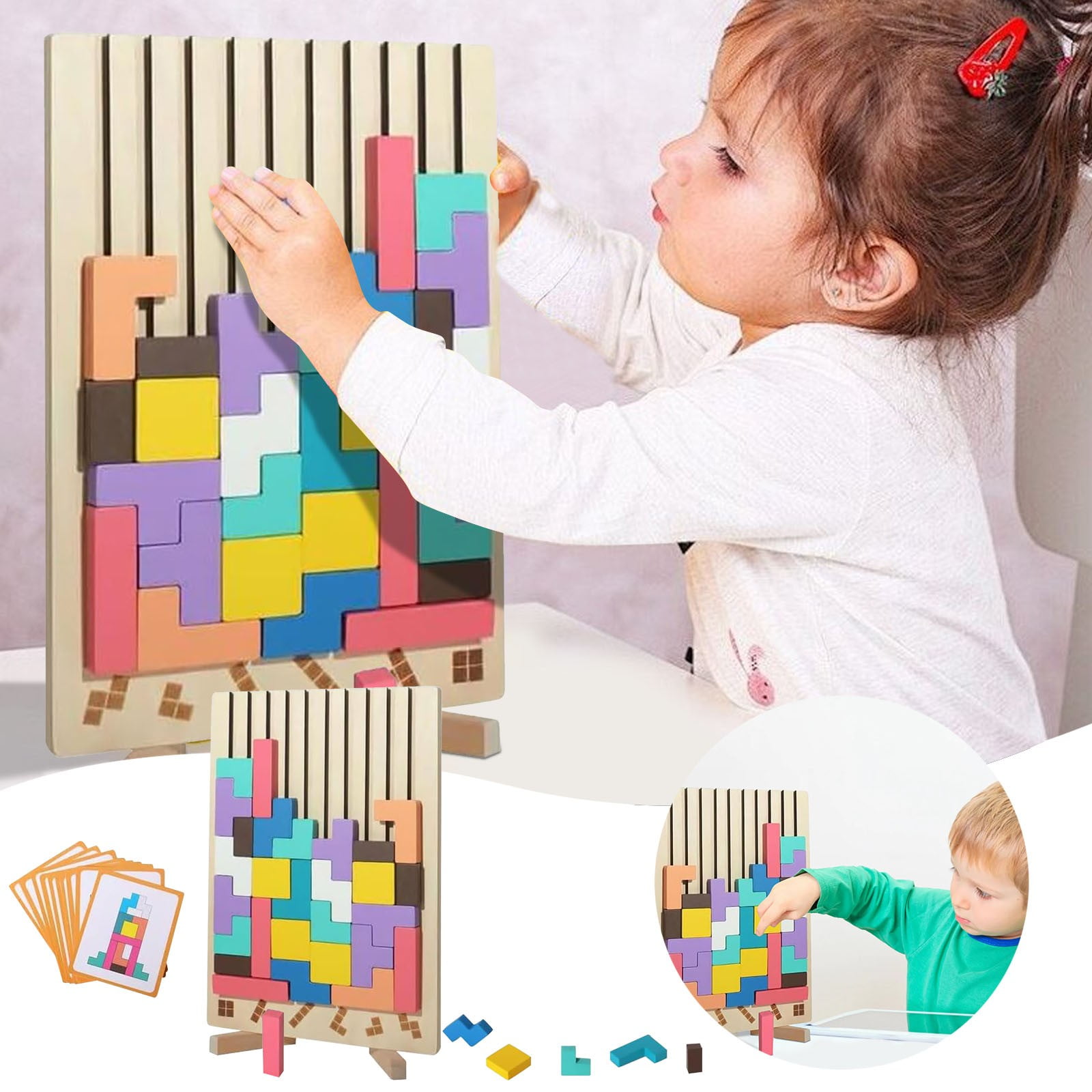 Wooden Russian Blocks Puzzle:Wooden Blocks Puzzle Brain Teasers Toy ...