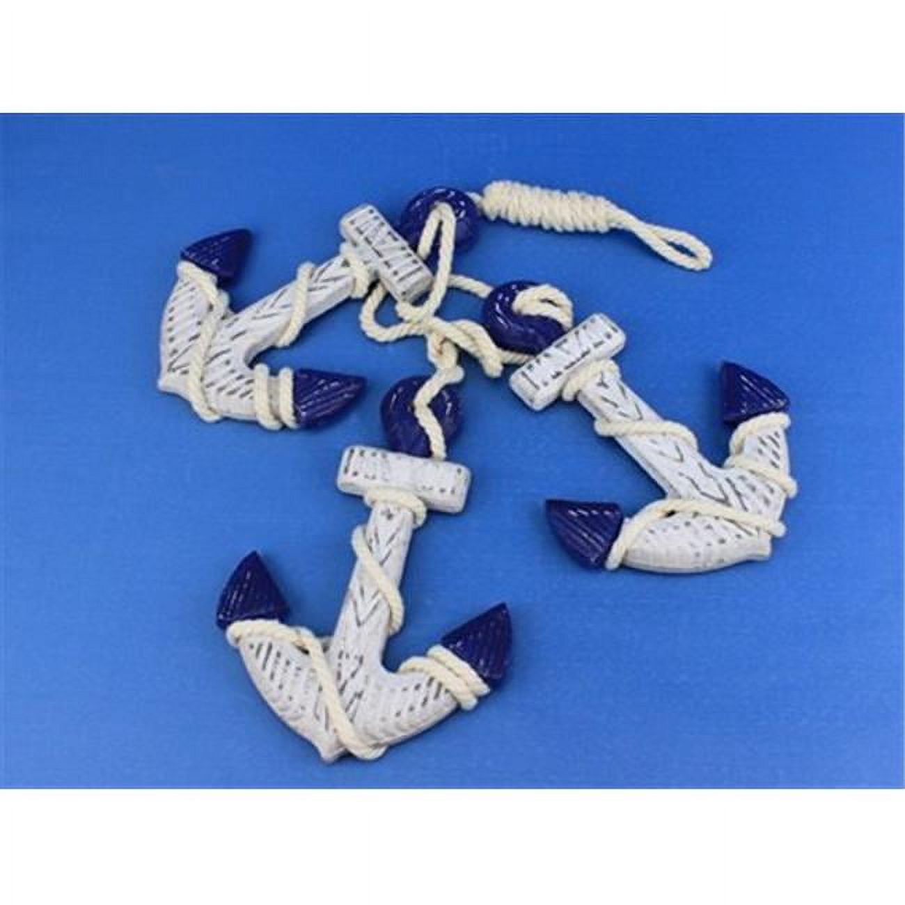 Wooden Rustic Blue Triple Anchor Set 7 in. Decorative Accent - Walmart.com