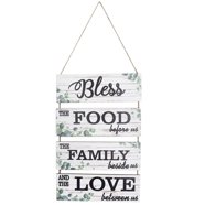 Parisloft Gather Rustic Wood Block Sign, Small Farmhouse Tabletop Decor ...