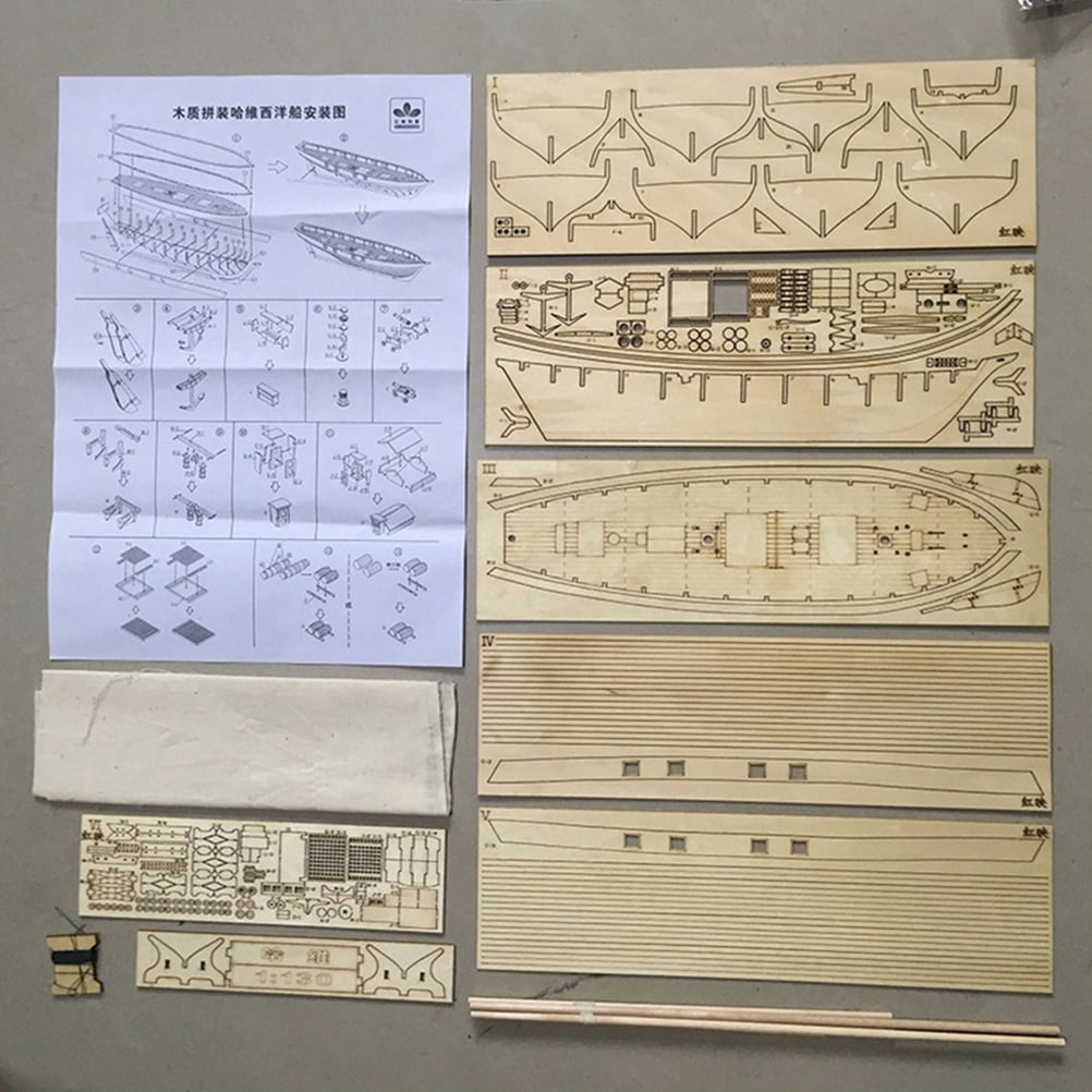 Wooden Sailboat Ship Kit Home DIY Model Decoration Boat Gifts Toy for ...