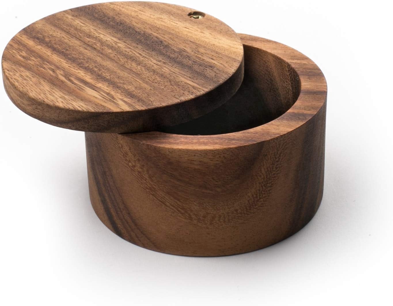 Wooden Salt Box for Kitchen or Dining Table Spice and Herb Container ...