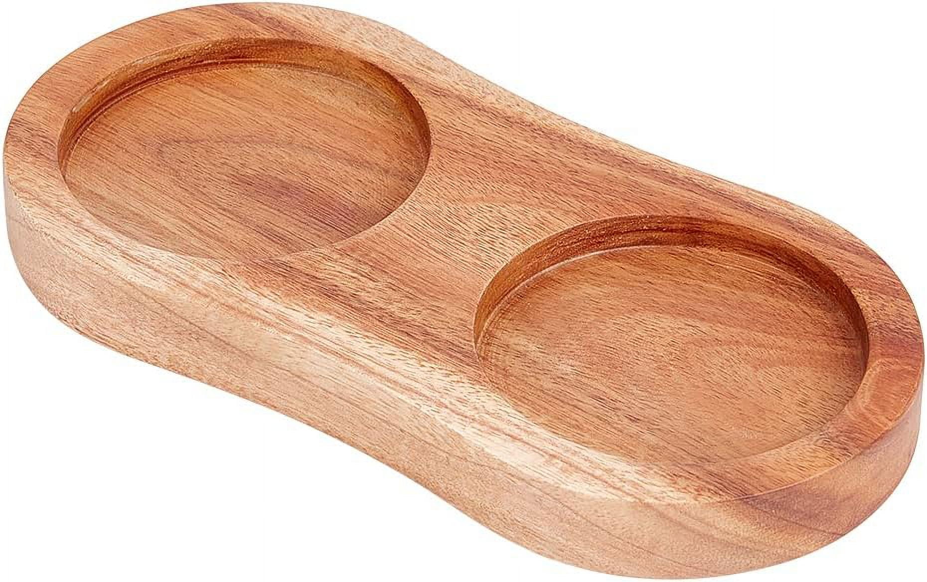 Wooden Salt and Pepper Mill Tray Acacia Wood Tray Peper Mill Holder ...