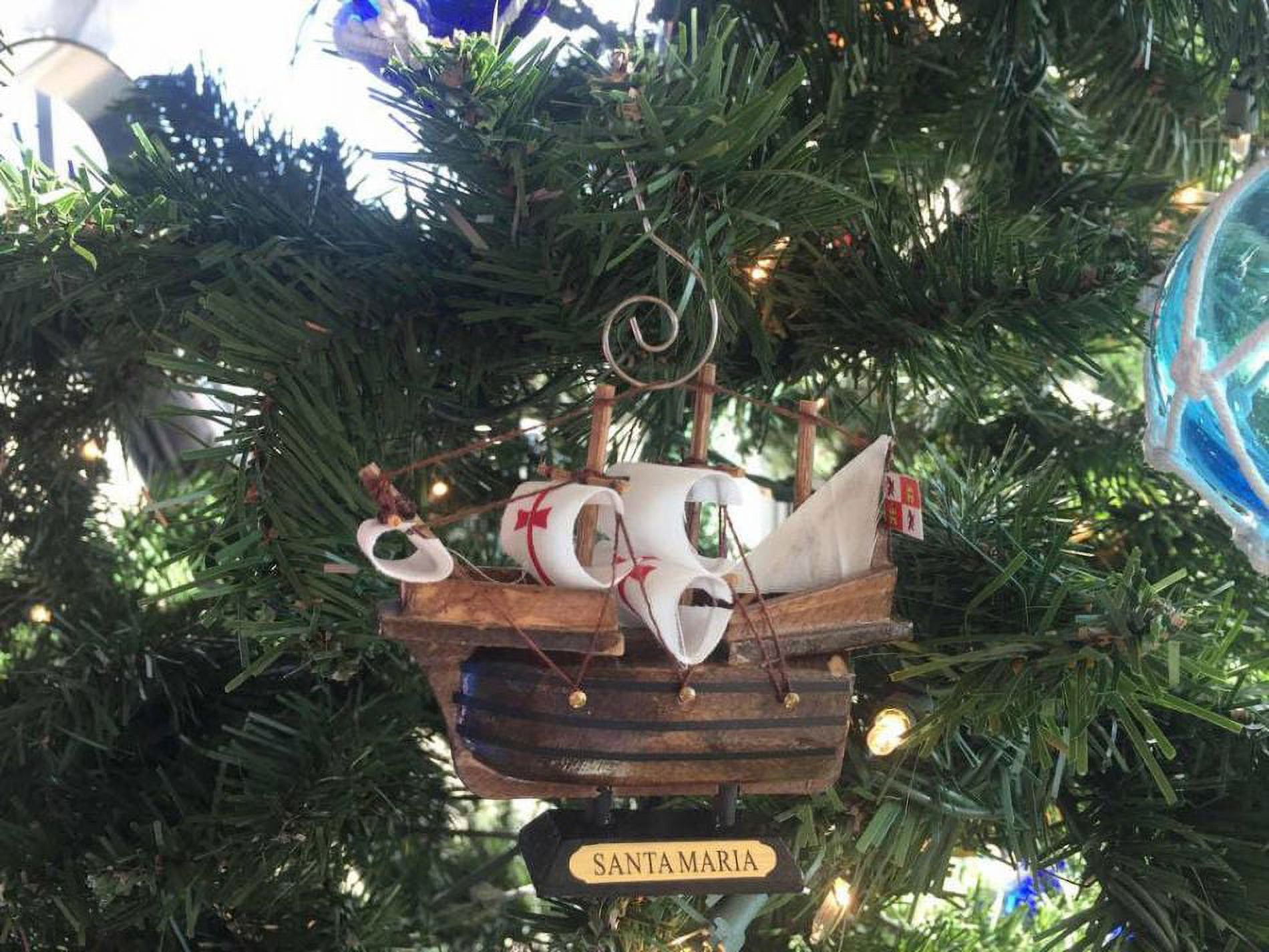 Wooden Santa Maria Tall Model Ship Christmas Ornament 4" - Xmas Tree ...