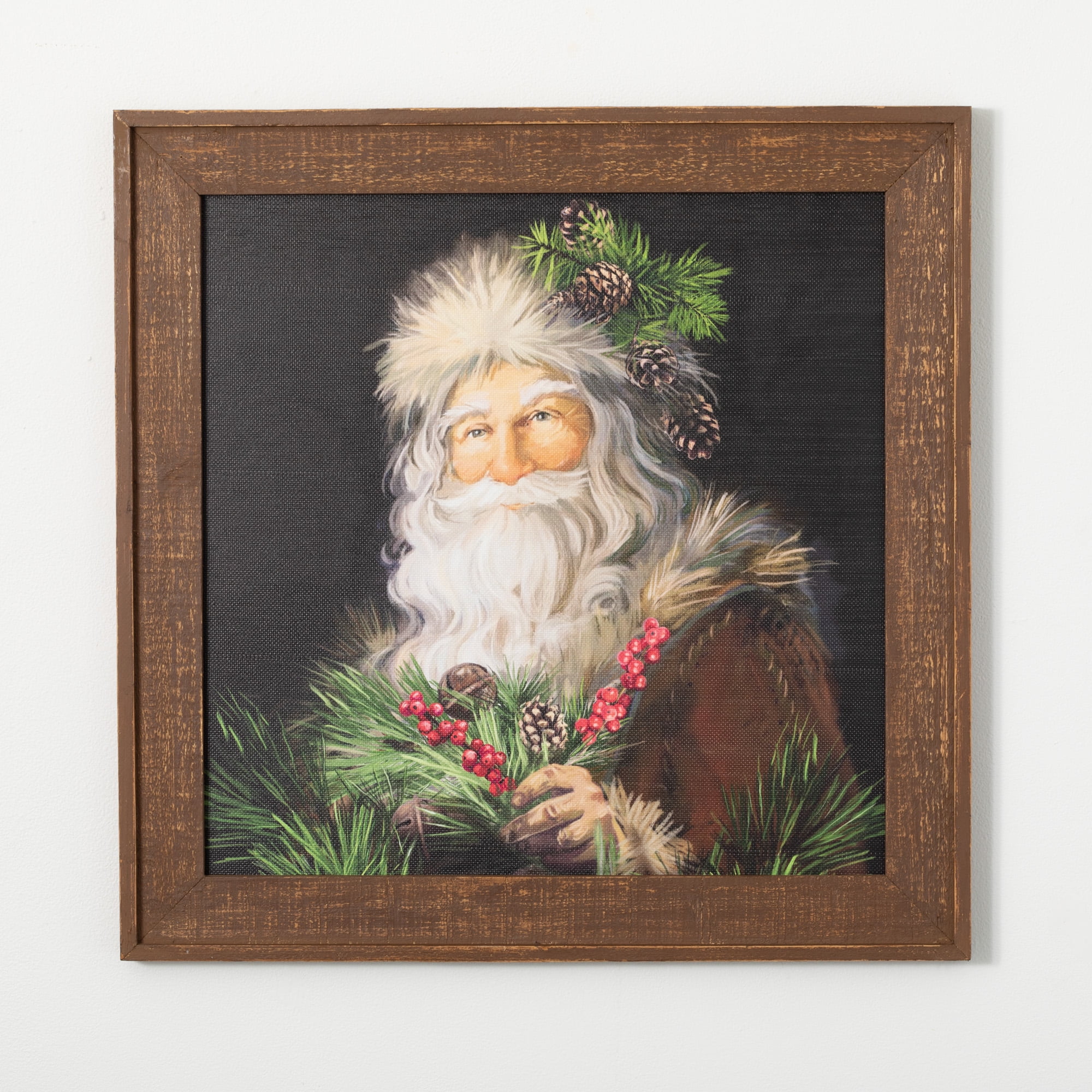 Wooden Santa Wall Art Multicolor 30"H Wood - Walmart.com