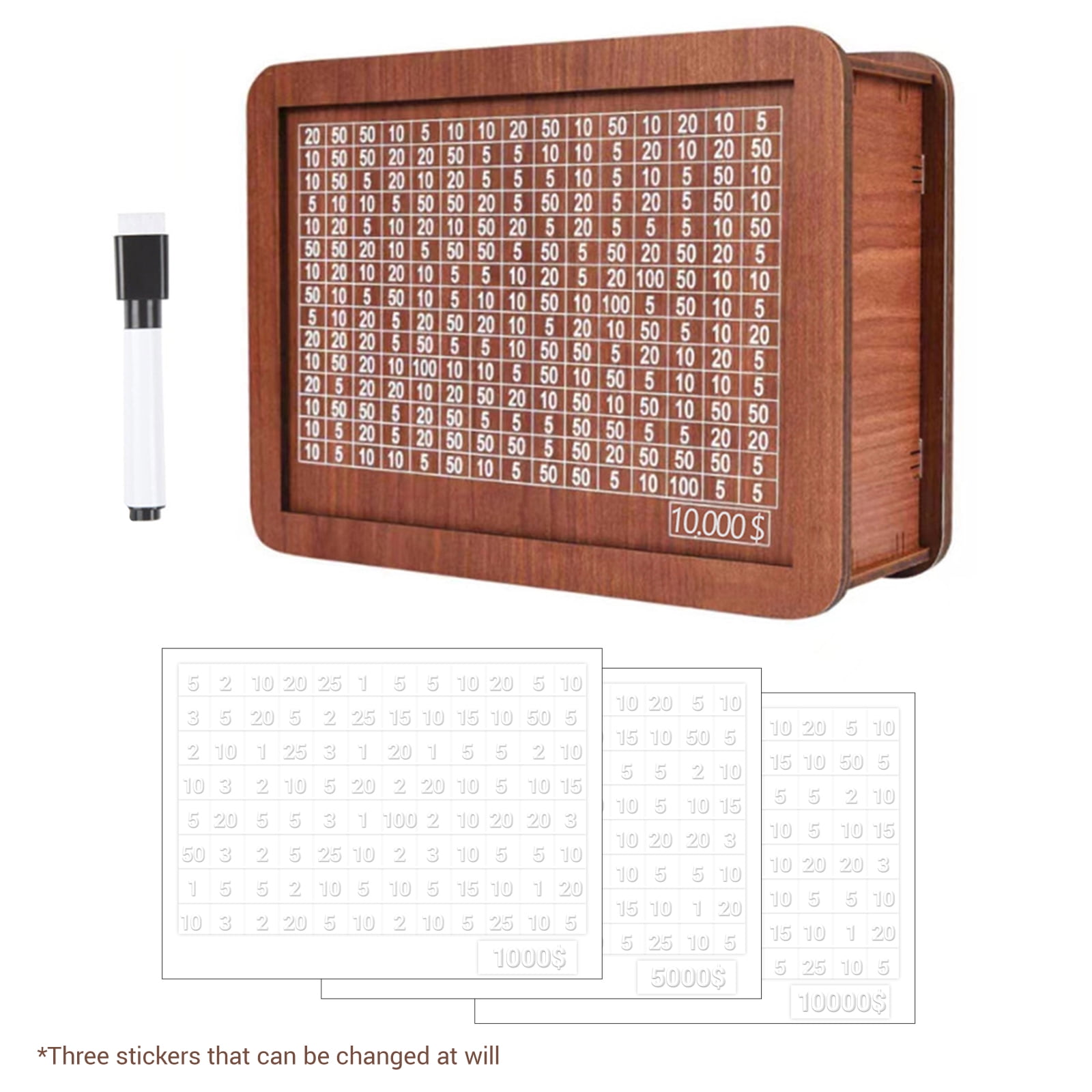 Wooden Savings Box with Countdown Timer, Cash Vault Goal Tracker for ...