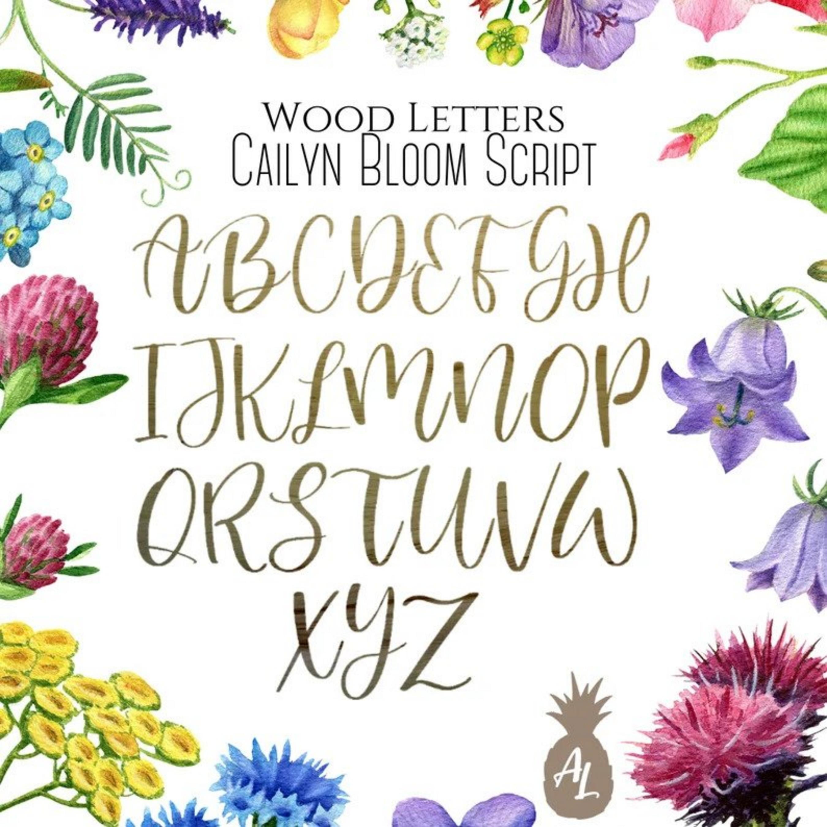 Wooden Script Letter, Unfinished 5'' Wood Letter (A), Cailyn Bloom ...