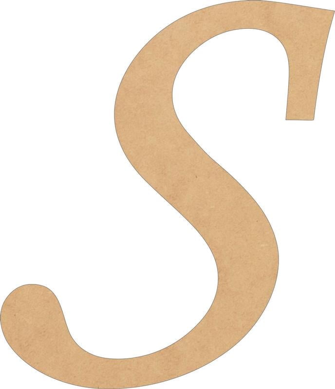 Wooden Script Letters, Unfinished 16'' Tall Alphabet S, Blank Wall ...