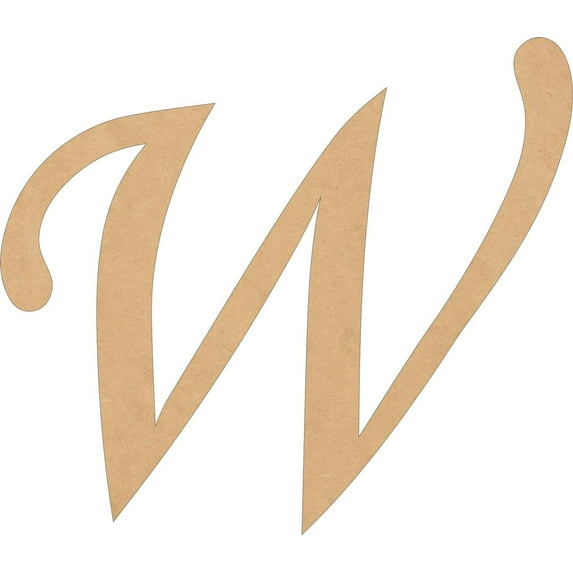 Wooden Script Letters, Unfinished 16'' Tall Alphabet W, Blank Wall ...
