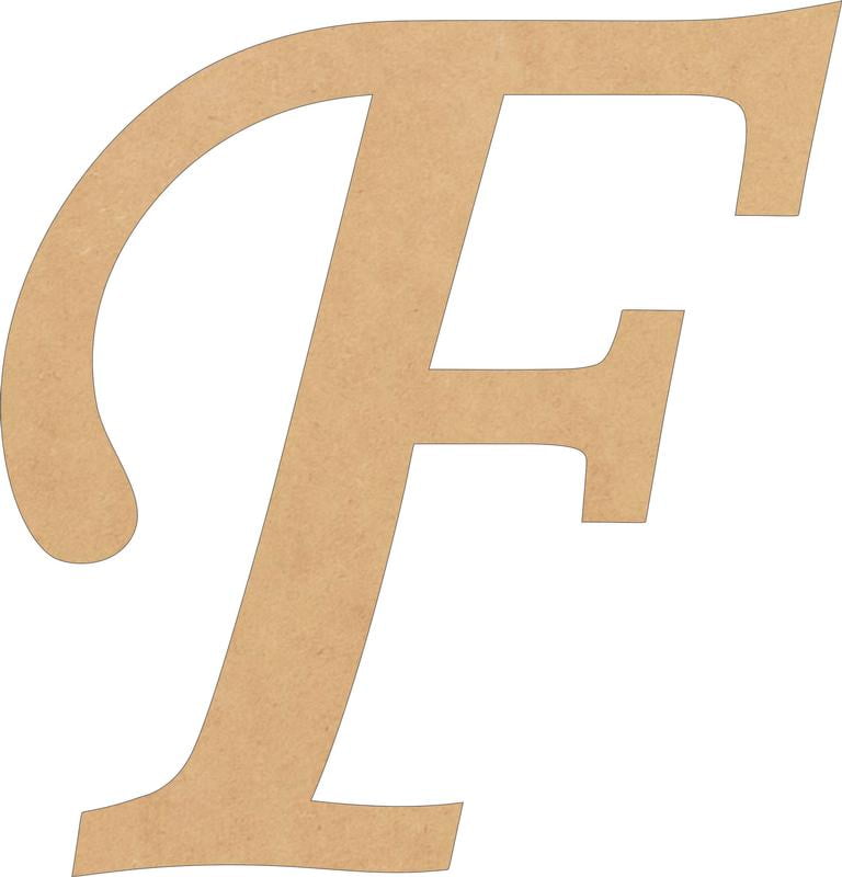 Wooden Script Letters, Unfinished 8'' Tall Alphabet F, Blank Wall Craft ...