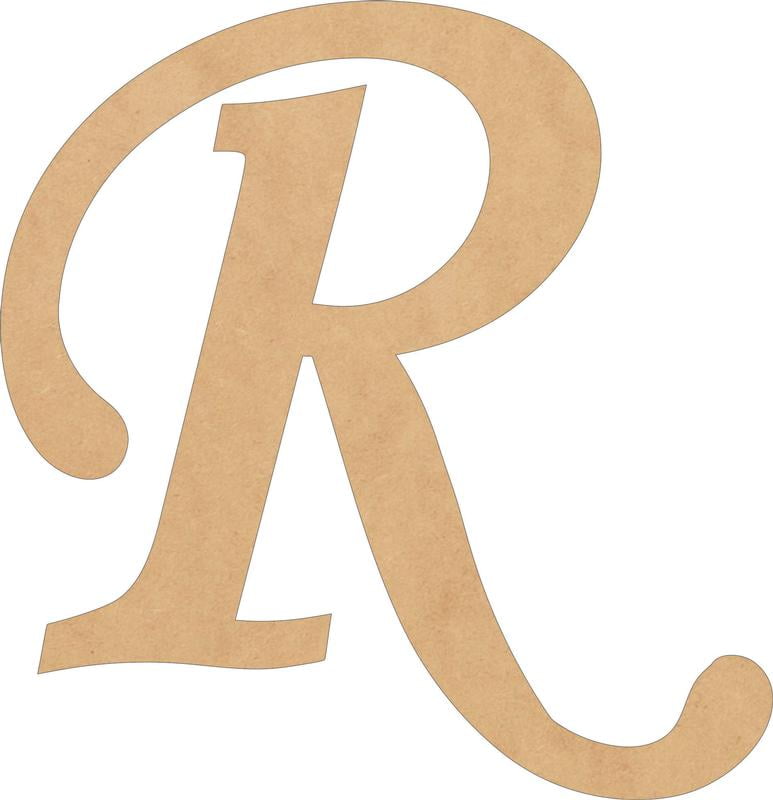 "Awesome Life Craft Unfinished Wooden Script Letter R, 8"" MDF Cutout ...
