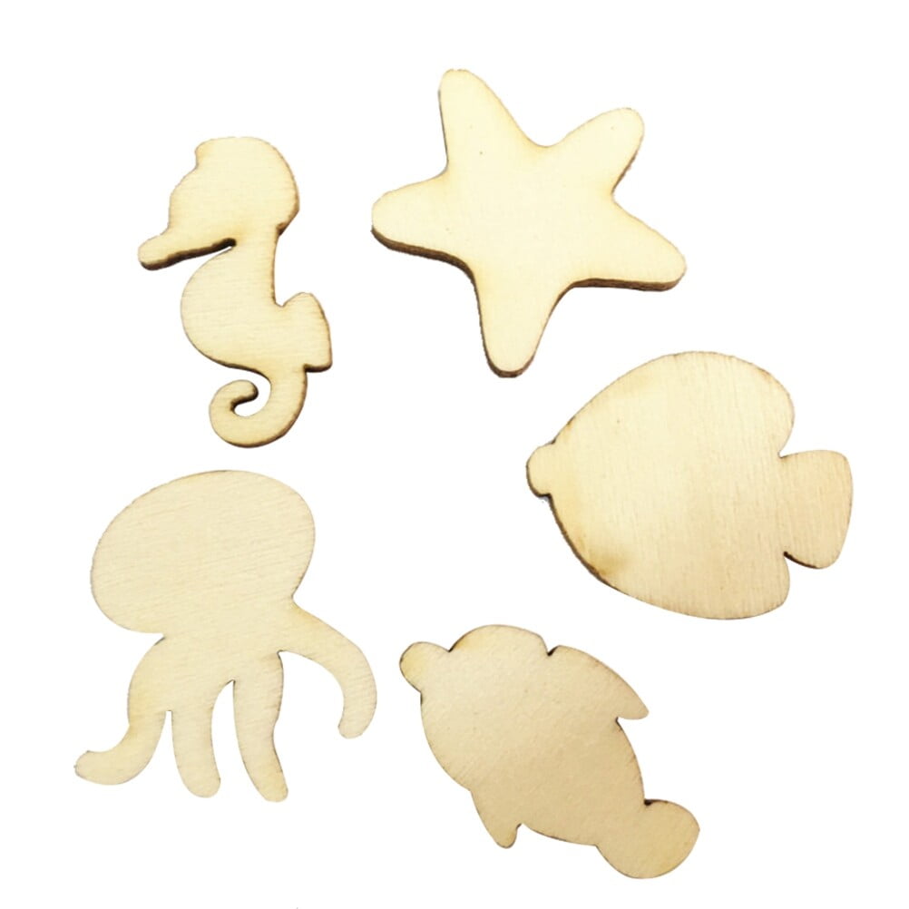 Wooden Sea Animal Cutouts DIY Crafts Dolphin Embellishments - Walmart.com