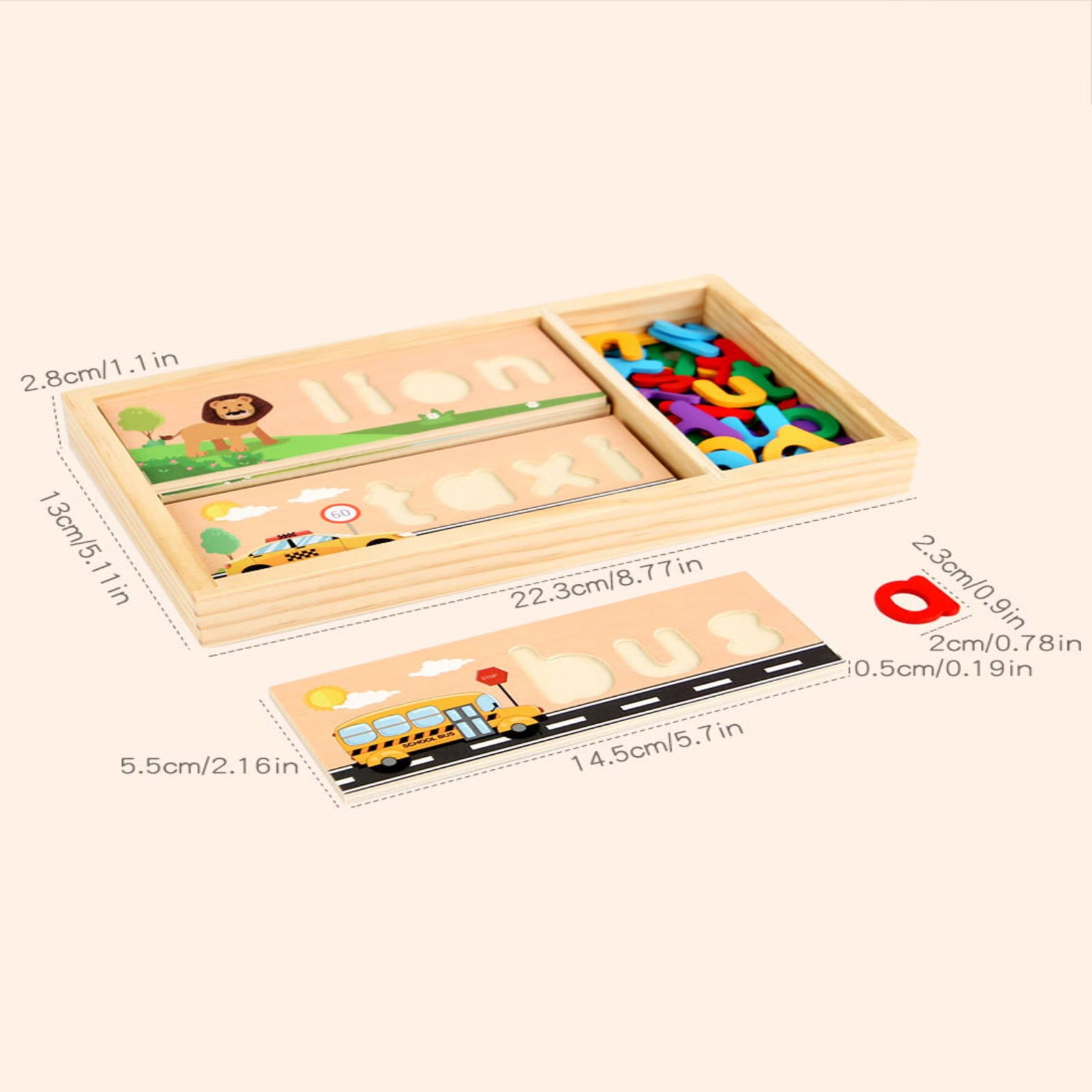 Wooden See & Spell Learning Toys for 2+Year Old Kids, Preschool ...