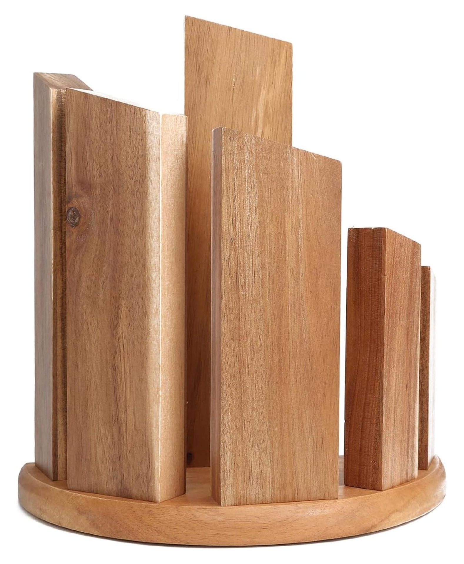 Wooden Semi-circular 360° Magnetic Knife Block Holder Rack Magnetic ...