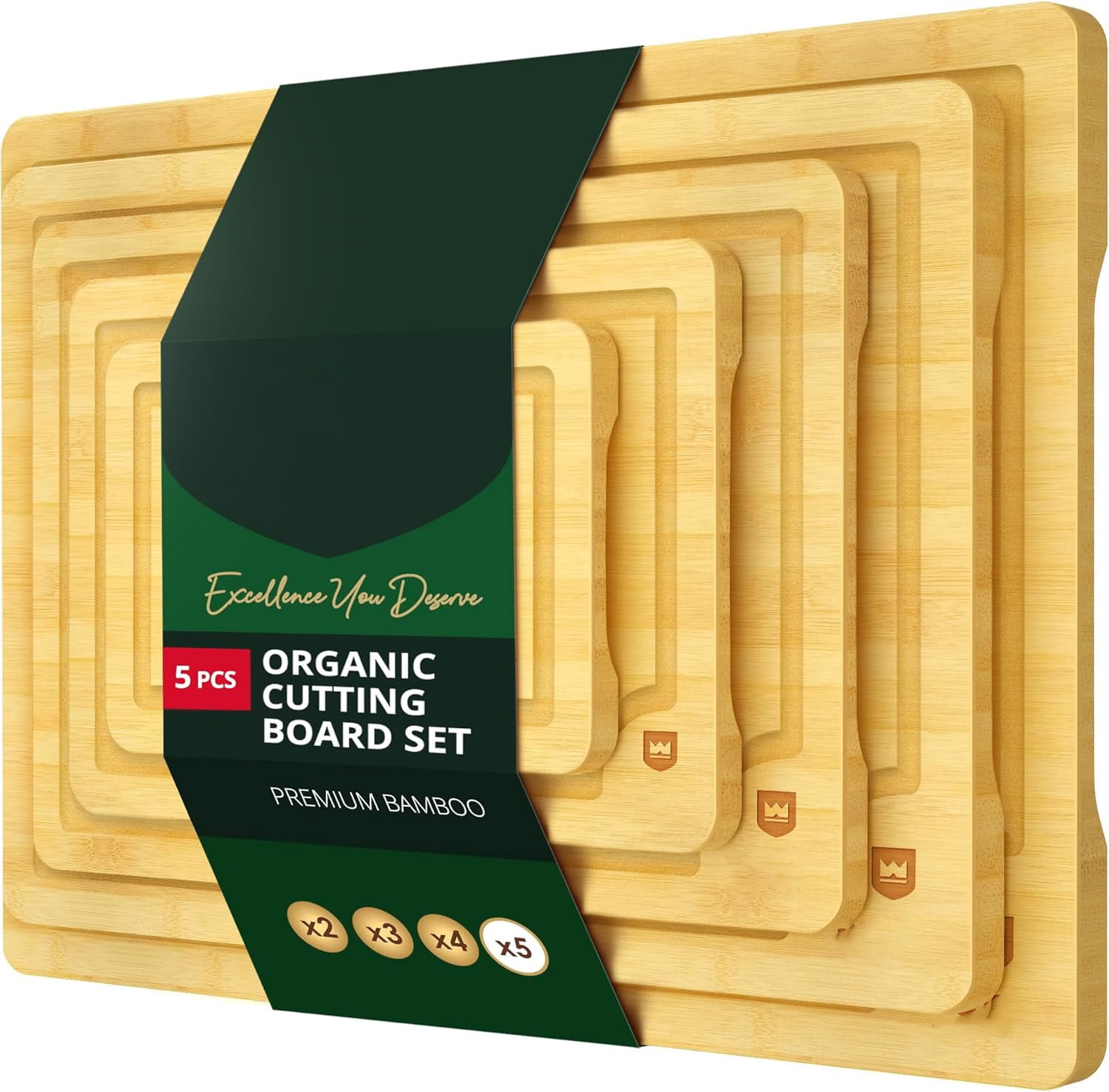 Wooden Serving Boards for Kitchen Meal Prep&Bamboo Wood Cutting Board ...