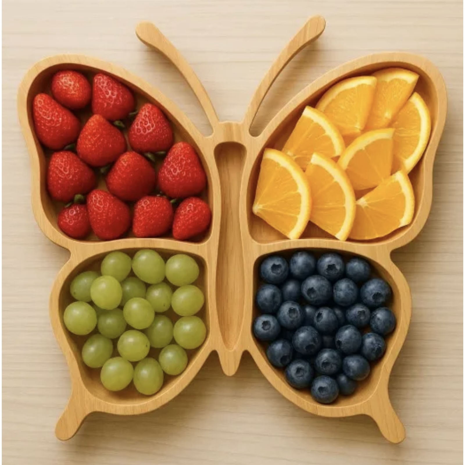 Wooden Serving Tray Butterfly 1PC 16Inch 2025 Unique Divided Serving ...