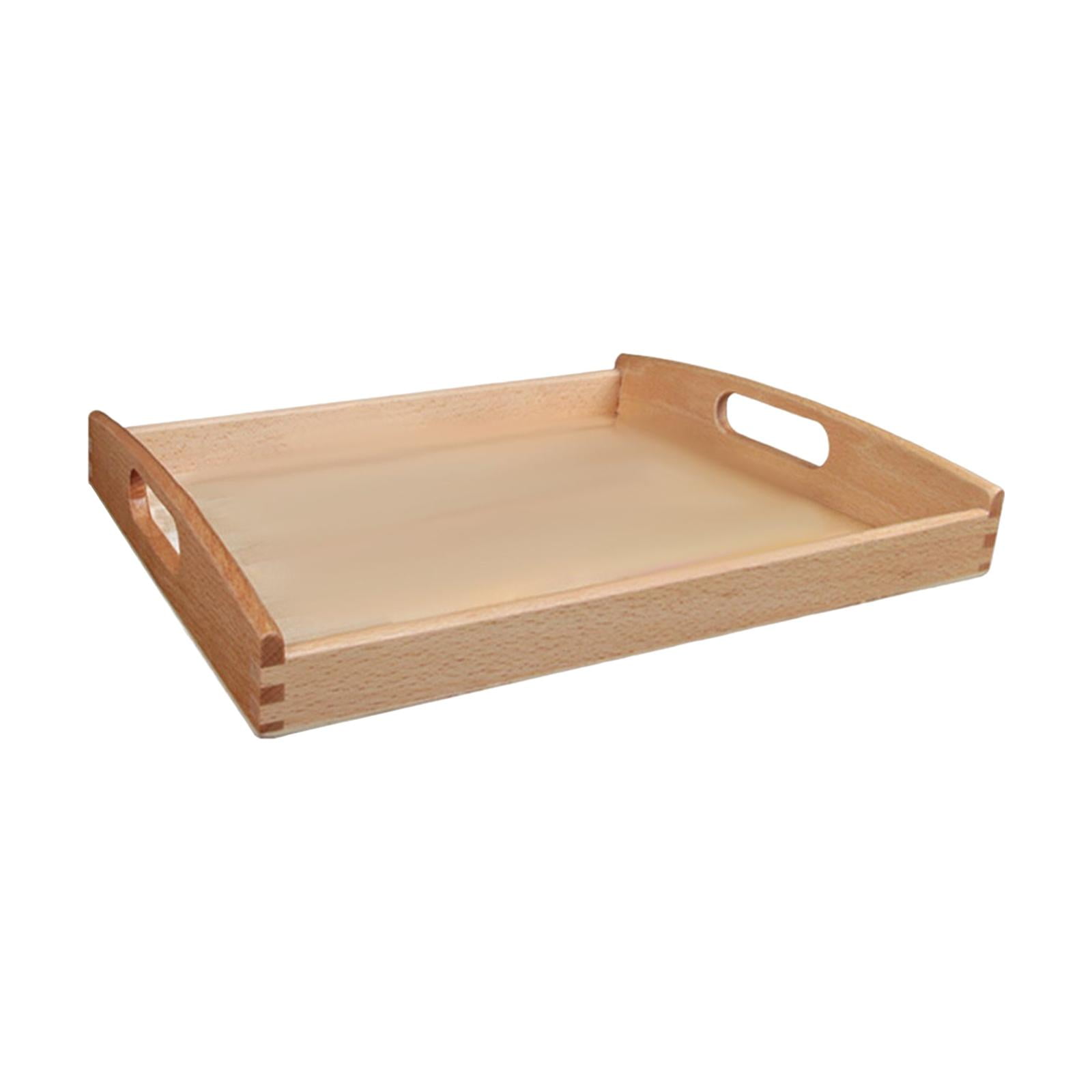 Wooden Serving Tray With Handles Unfinished Decorative Trays Crafts Trays Montessori Toy Tray