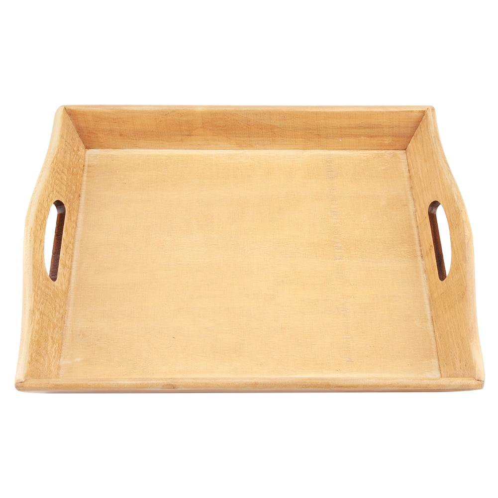 Wooden Serving Tray Plate for Tea Set Fruits Candies Food Towel (Light ...