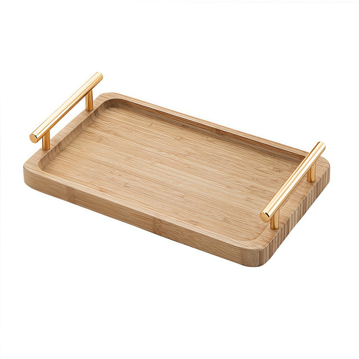 Wooden Serving Tray Tableware Stand with Handles for Kitchen Dinners ...
