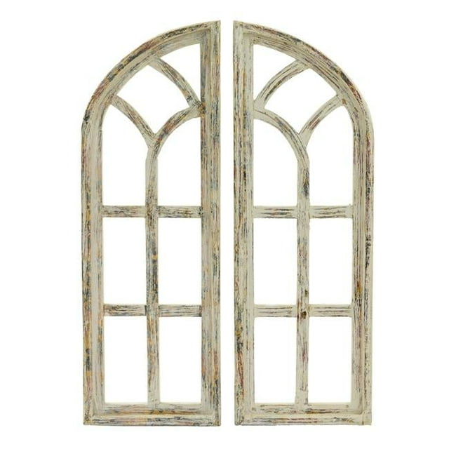 Wooden Set of Windows Wall Decor - Distressed Finish - Walmart.com