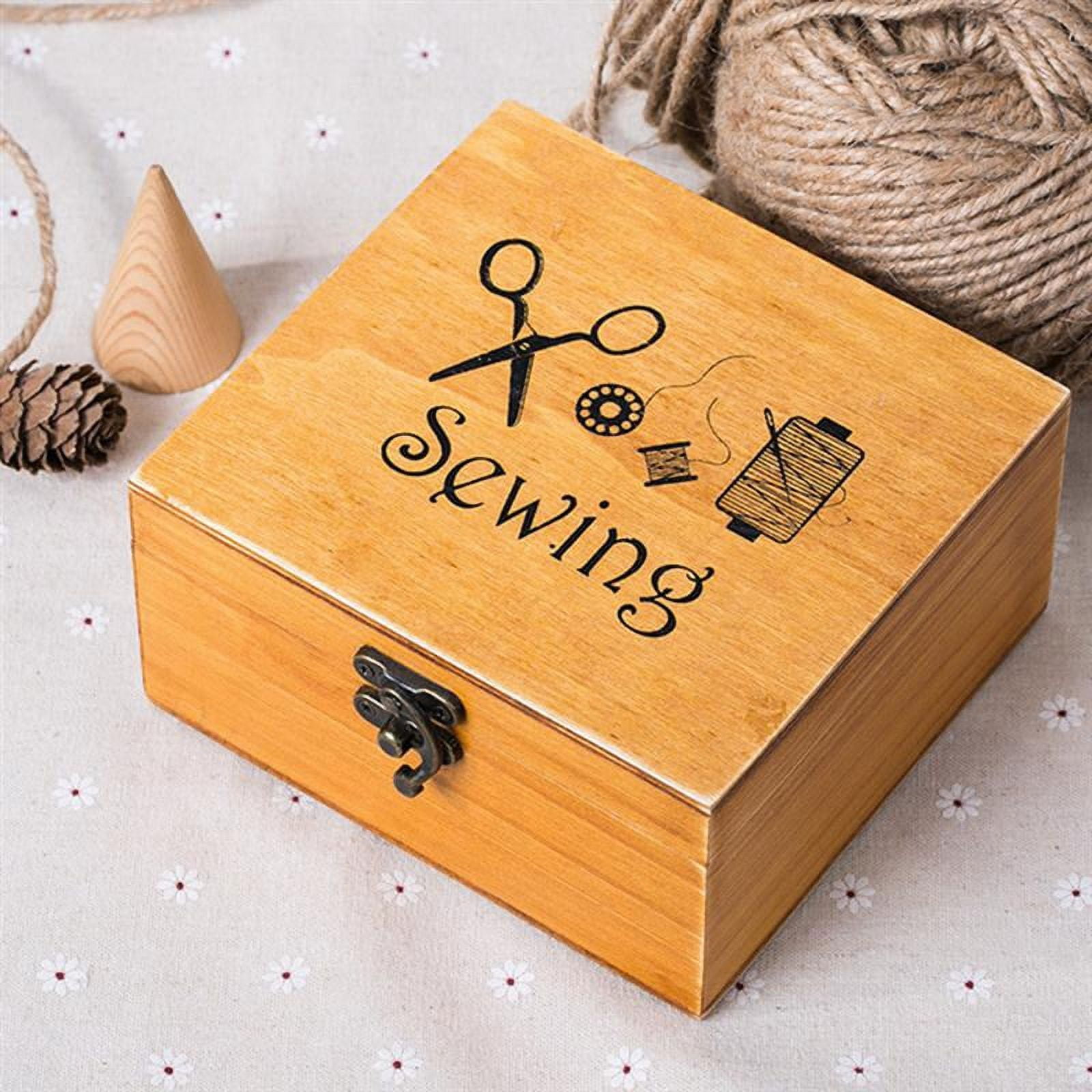 Wooden Sewing Box, Sewing Accessories Kit, Needle Thread Organizer Case ...