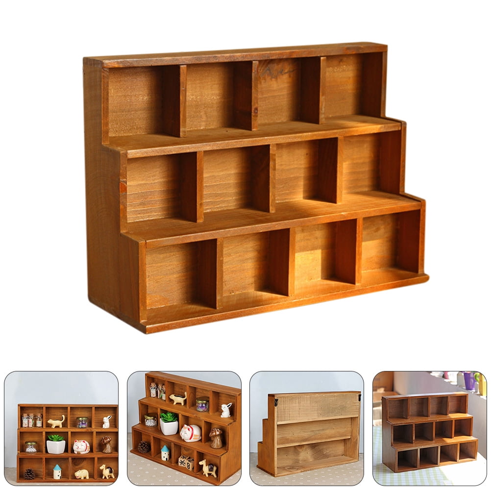 Wooden Shadow Cubby Box Display Shelf Wall Wood Shadow Box Shelf 12 ...