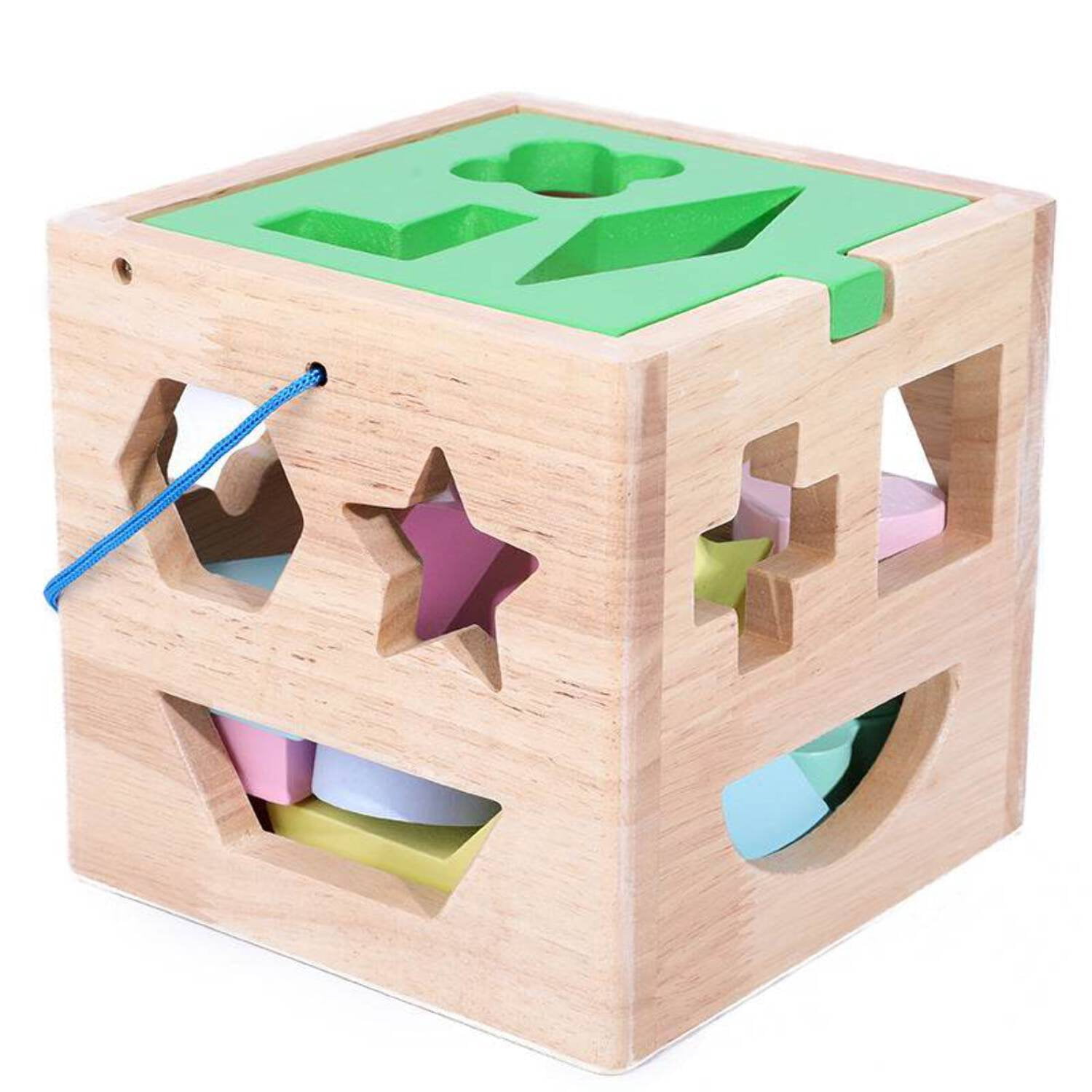 Wooden Shape Building Blocks, Intelligence Box, Shape And Color ...