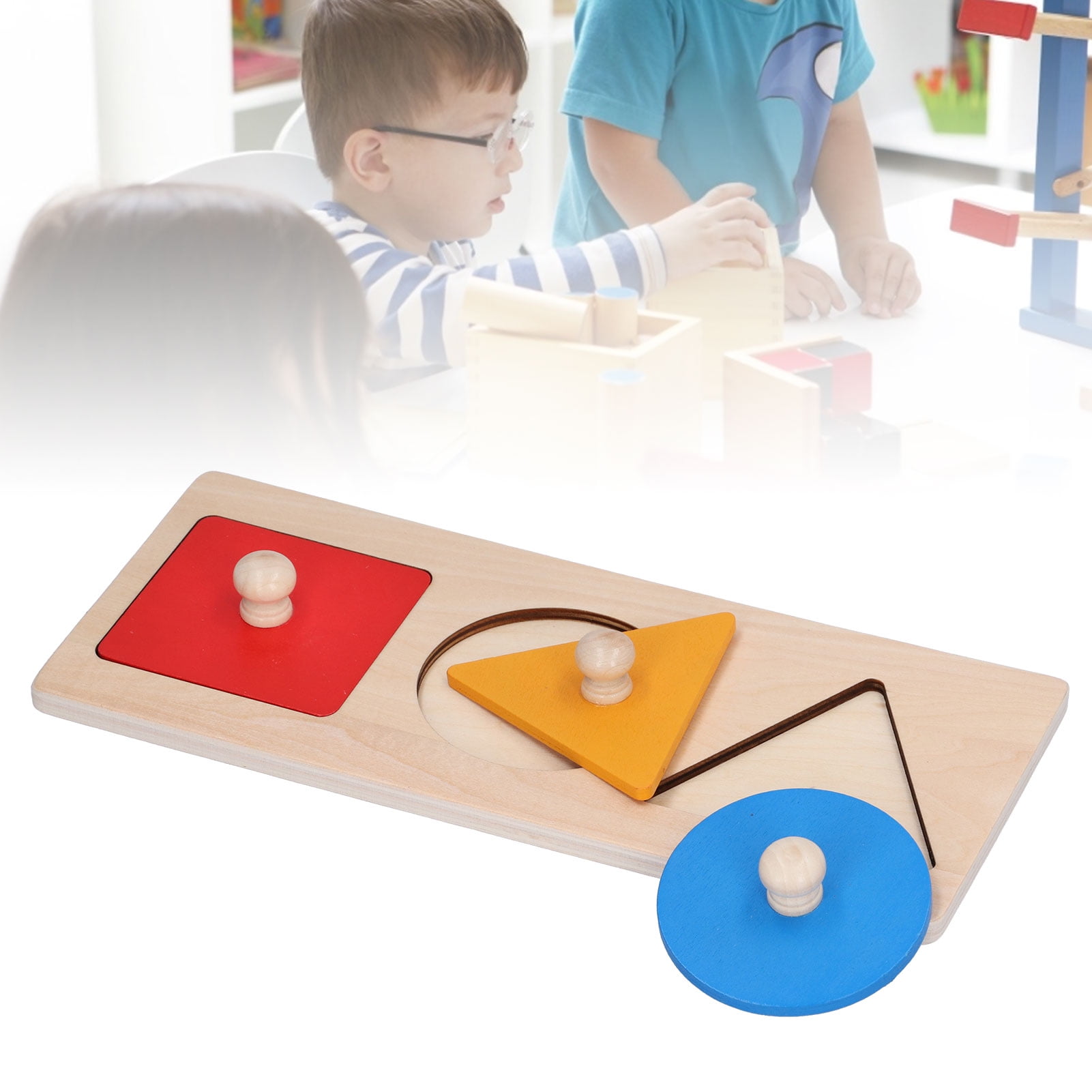 Wooden Shape Puzzles,Geometric Puzzle Board,Montessori Baby Toy Puzzle ...