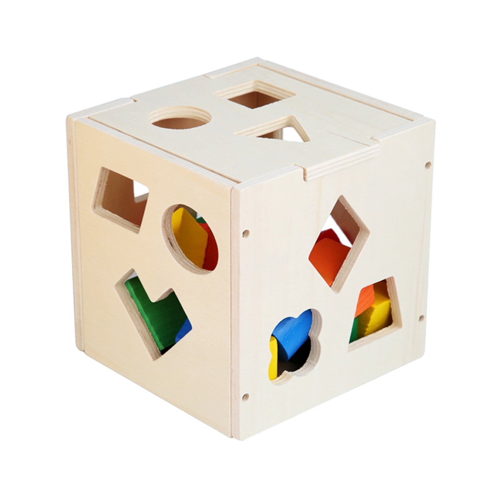 Wooden Shape Sorter,Sorting Cube Intellectual, Wooden Kids Shape ...
