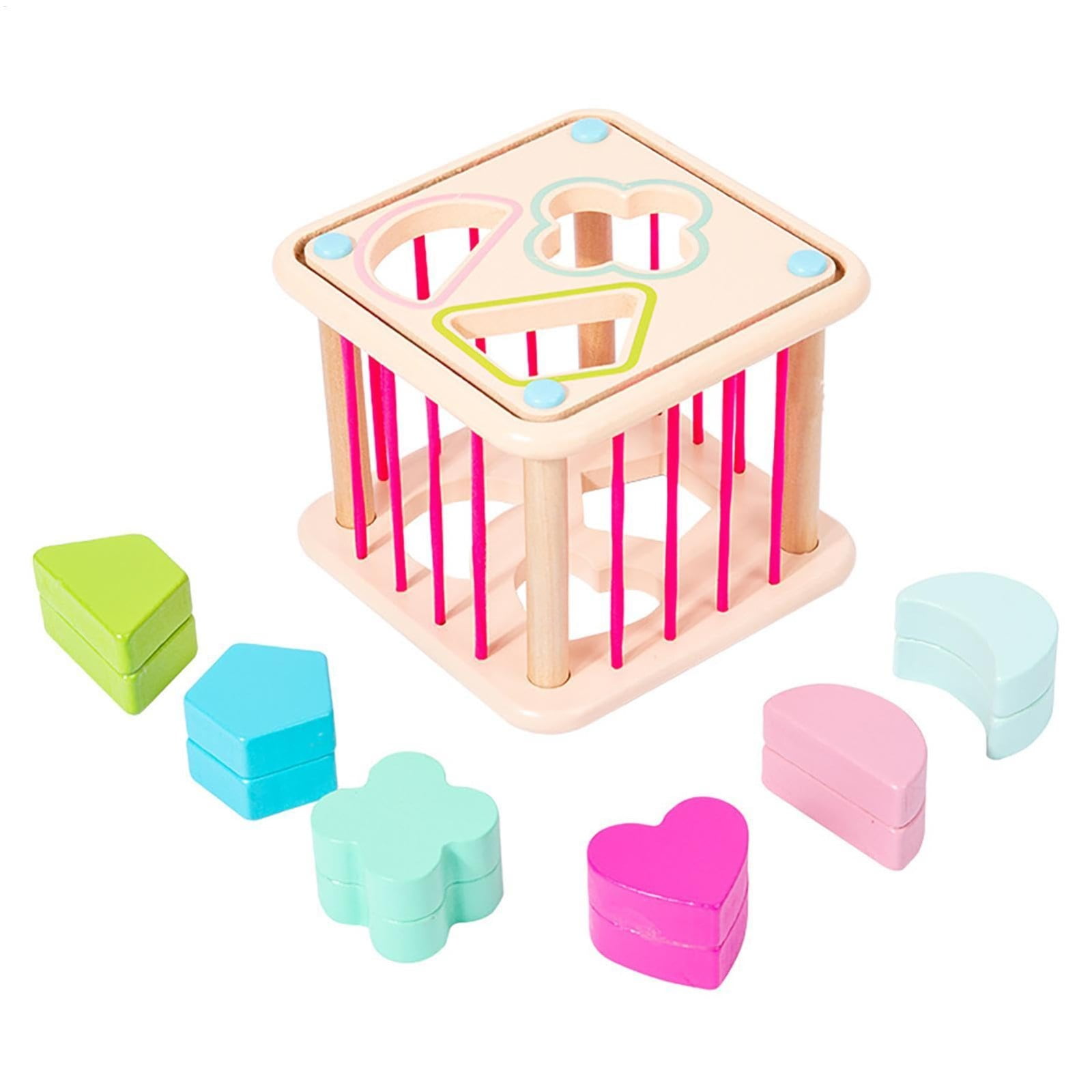 Wooden Shape Sorter Toy Shape Fitting Game for Kids, Develops Fine ...