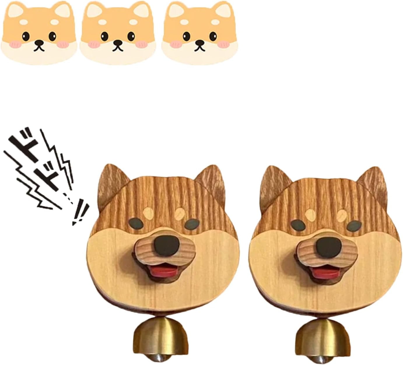 Wooden Shiba Inu Wind Chime Doorbell, Wooden Shiba Inu Doorbell, Wooden ...