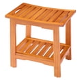 Wooden Shower Bench, 14/18" Waterproof Shower Stool for Inside Shower ...