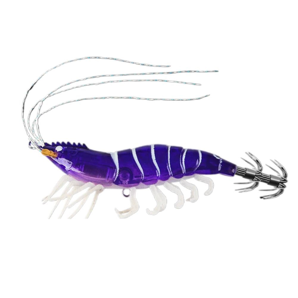 Wooden Shrimp Squid Lure with Glow Effect, 45° Swimming Action, Soft ...