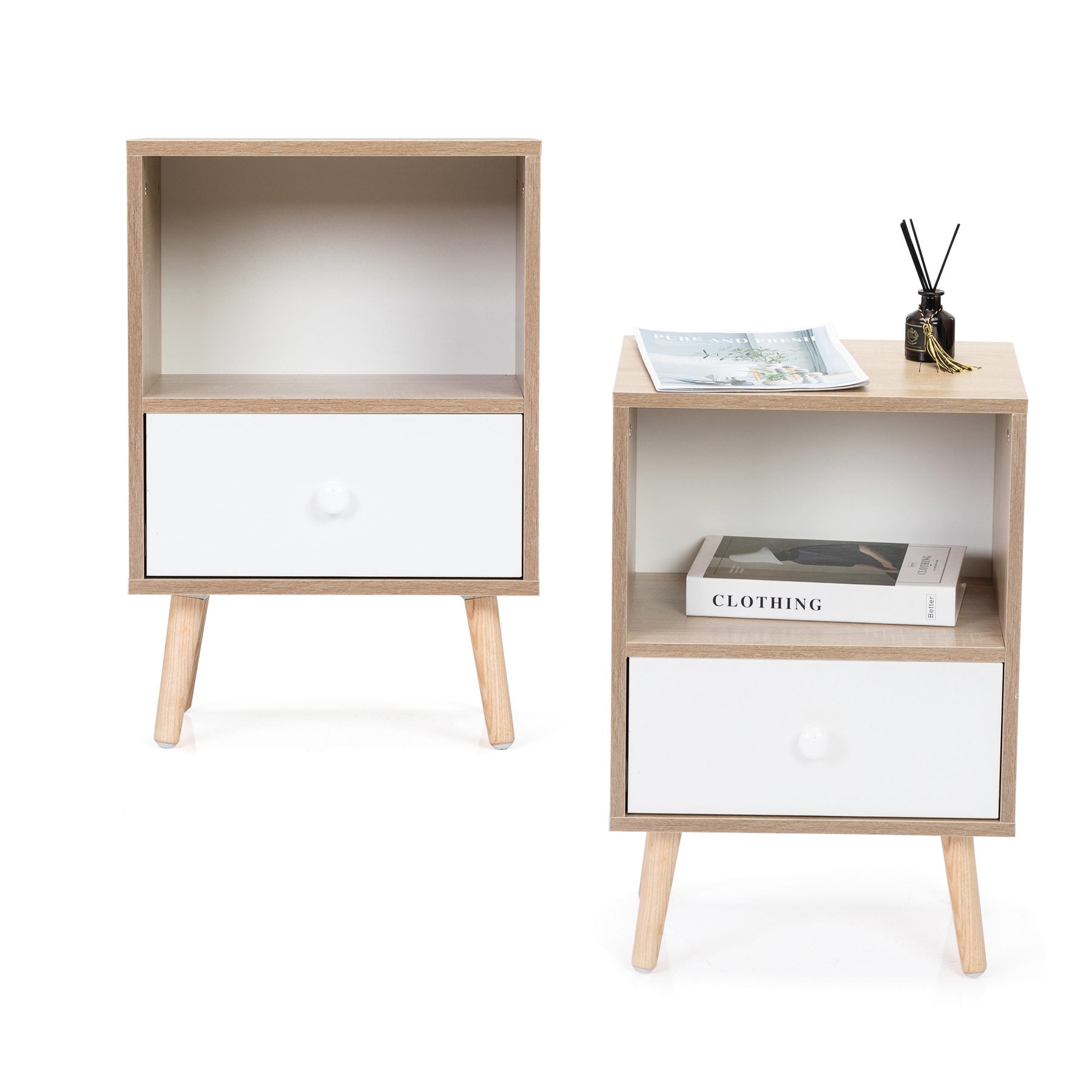 Wooden Side Table+Nonslip Foot Pads”-“Prevent Slipping+Home/Office ...