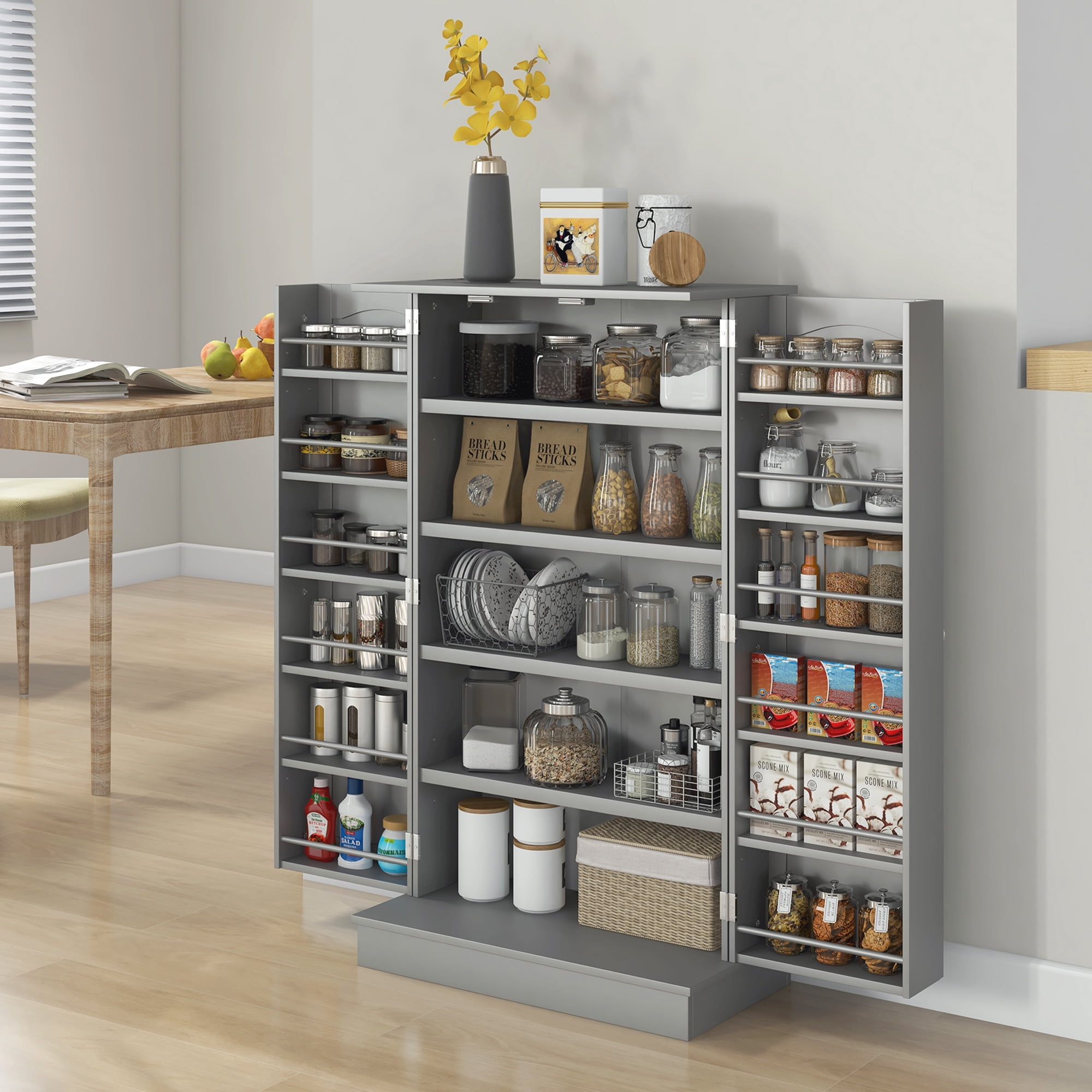 Wooden Sideboards HOMCOM 41" Kitchen Pantry Storage Cabinet ...