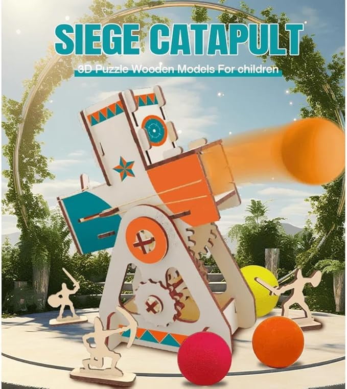 Wooden Siege Catapult Kit for Kids – STEM Learning Toy for Engineering ...