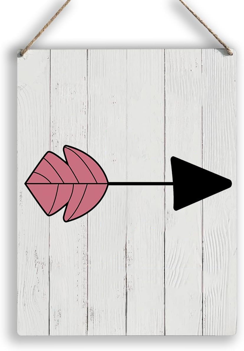 Wooden Sign 8x10 Inch Arrow With Feathers Retro Wood Sign Vintage ...