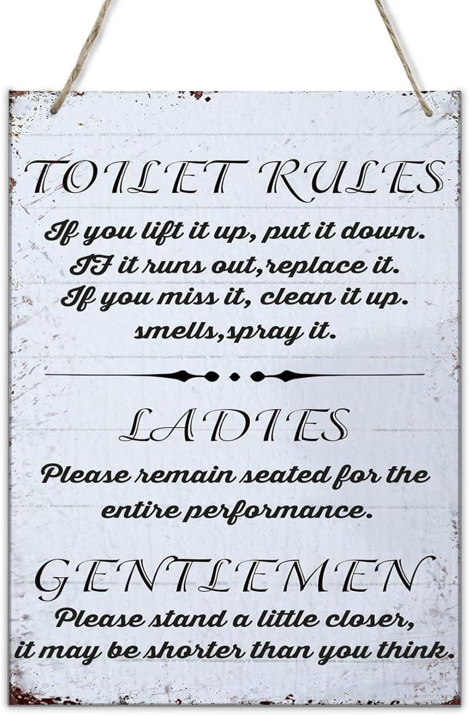 Wooden Sign 8x10 Inch Bathroom Signs Decor Funny Pictures Bathroom Wall ...