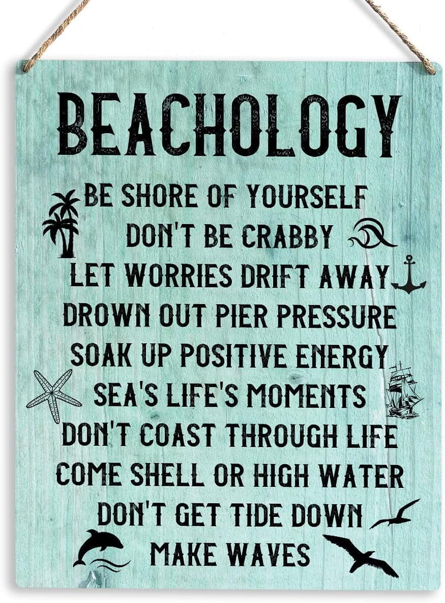 Wooden Sign 8x10 Inch Beachology Artwork Wood Sign Rustic Farmhouse ...