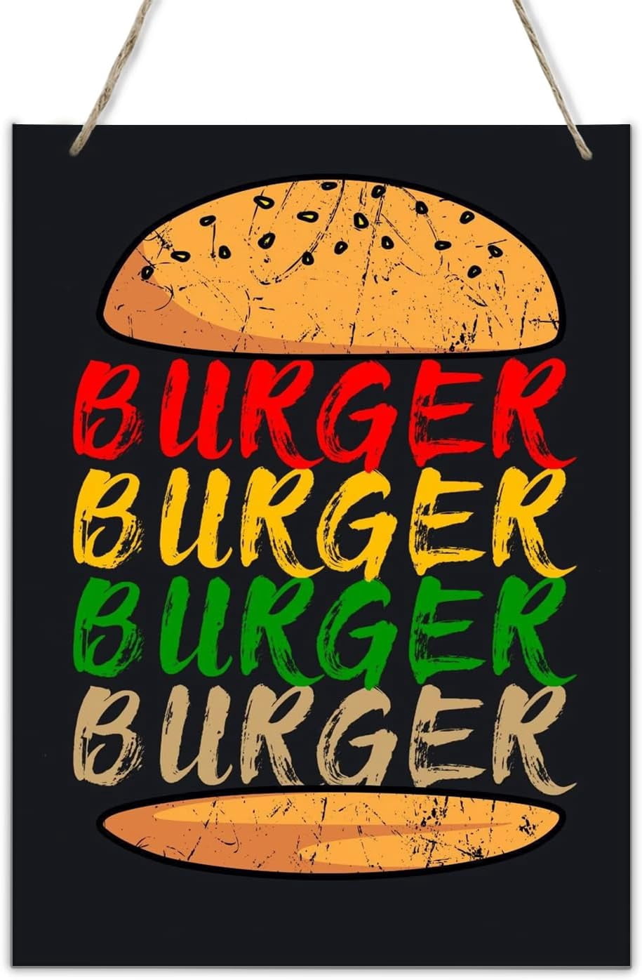 Wooden Sign 8x10 Inch Burger Burger Hamburger Vintage Wooden Signs ...