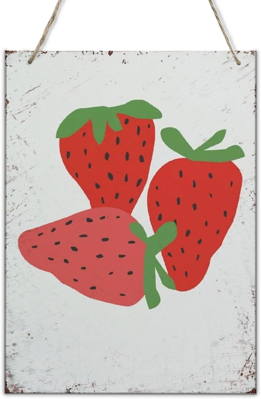 Wooden Sign 8x10 Inch Colorful Strawberries Abstract Wall Art Decor ...